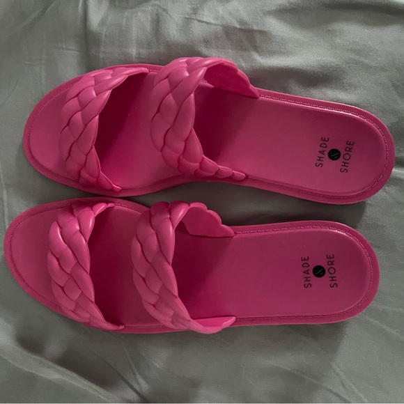 Shade & Shore | Shoes | Shade Shore Hot Pink Slides Size 8 | Poshmark